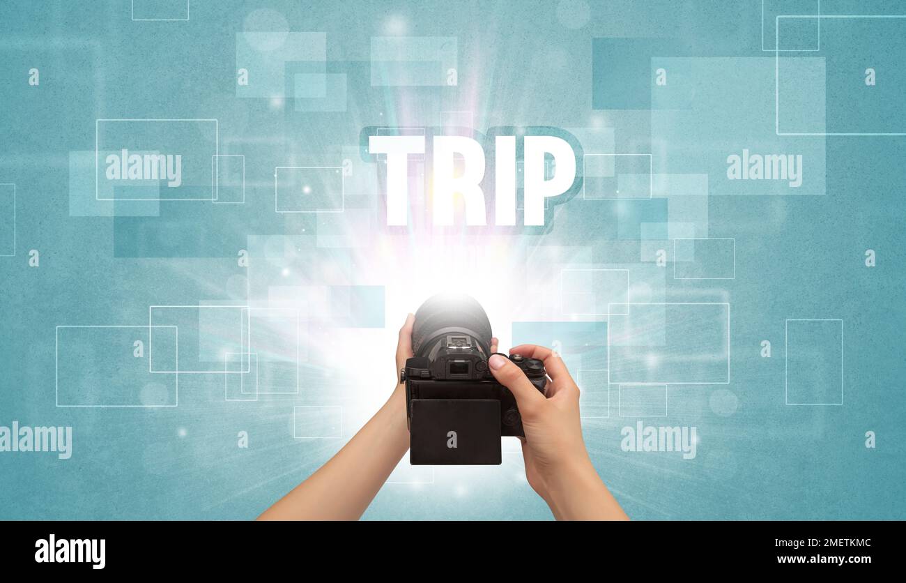hand holding digital camera, traveling concept Stock Photo - Alamy