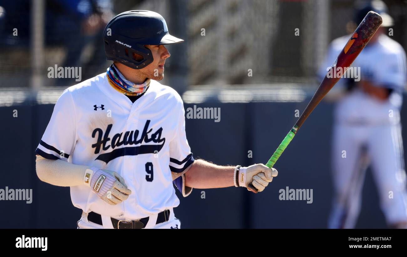 Monmouth Hawks' Johnny Zega (9) in action against the Manhattan Jaspers ...
