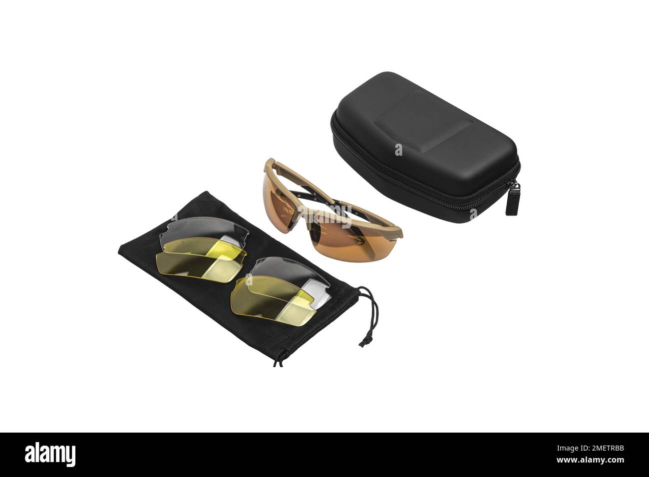 Modern goggles for eye protection. Glasses with plastic frames and ...