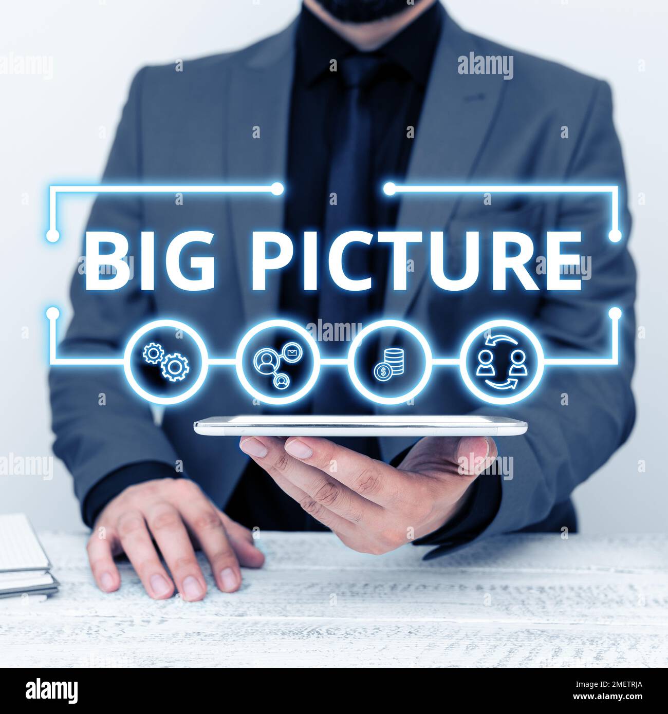 Text caption presenting Big Picture, Word Written on most important ...