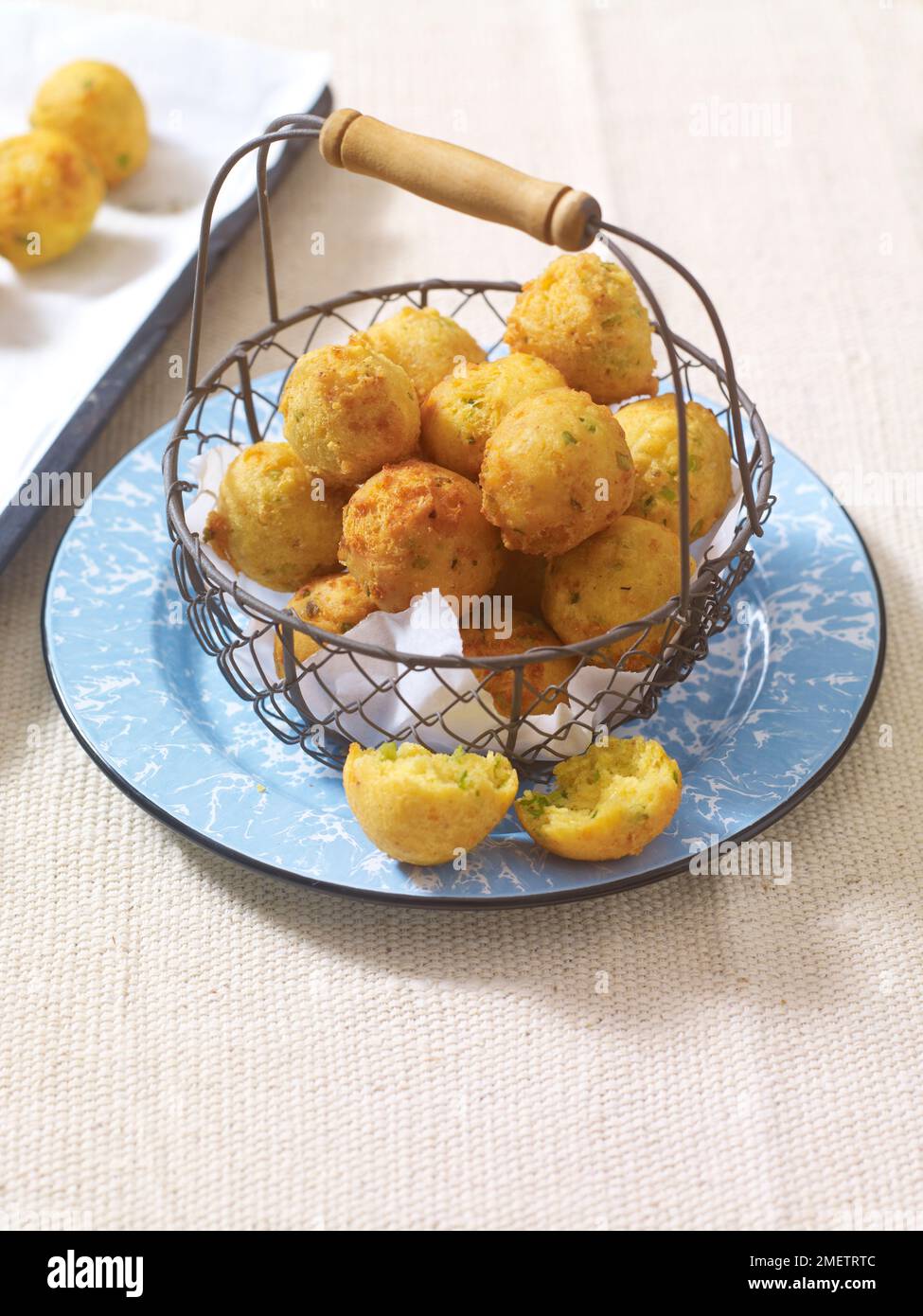 Jalapeno, onion and cheddar hushpuppies, made with deep-fried cornbread ...