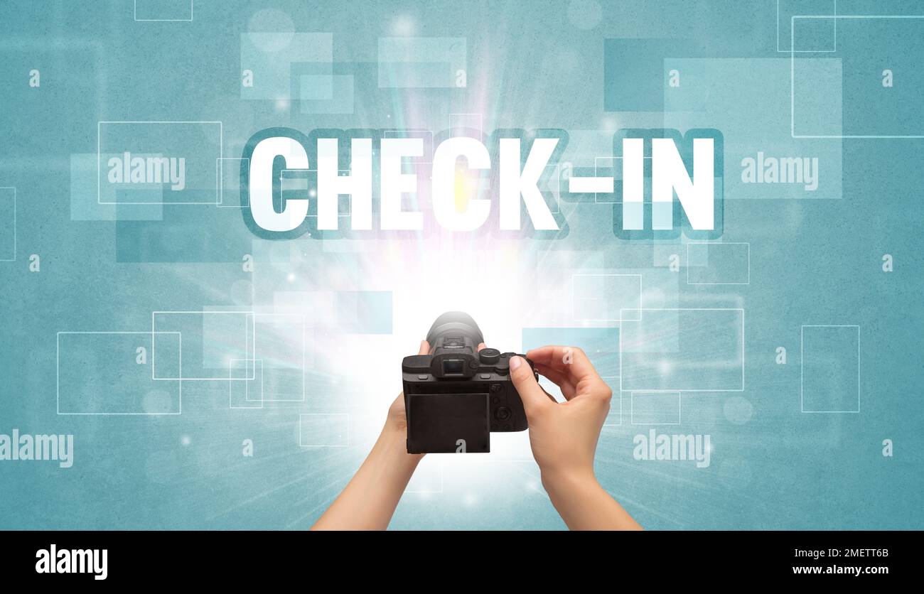 hand holding digital camera, traveling concept Stock Photo - Alamy