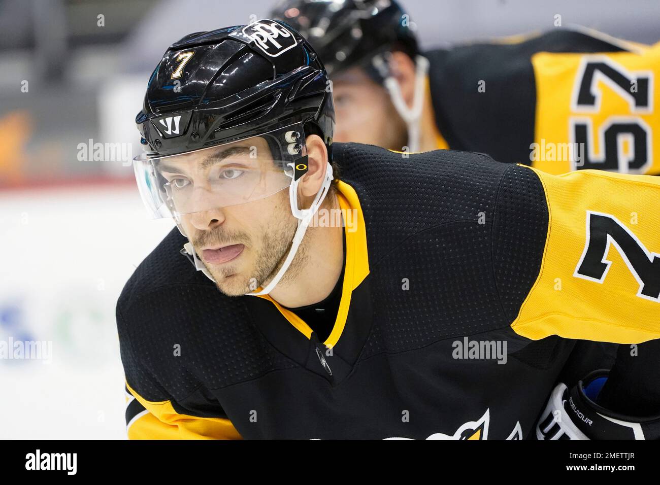 Pittsburgh Penguins' Colton Sceviour (7) plays against the New York ...