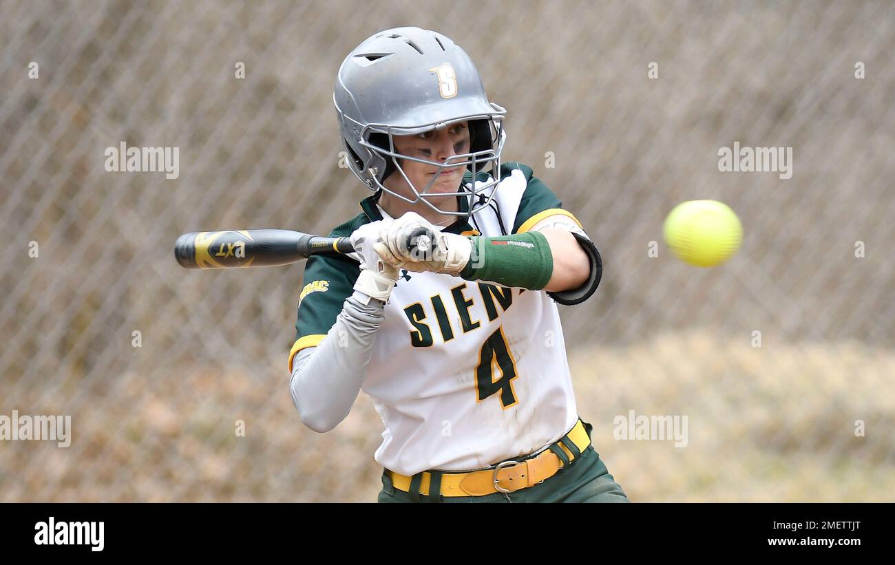 Siena's Sabrina Vargas (4) bats against Iona during an NCAA softball ...