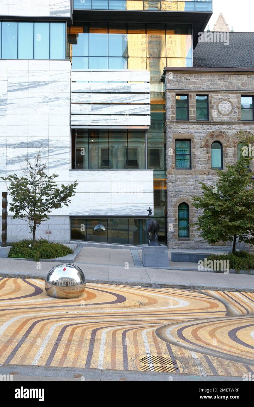 Painted street with a chrome ball at the Museum of Fine Arts, Montreal ...