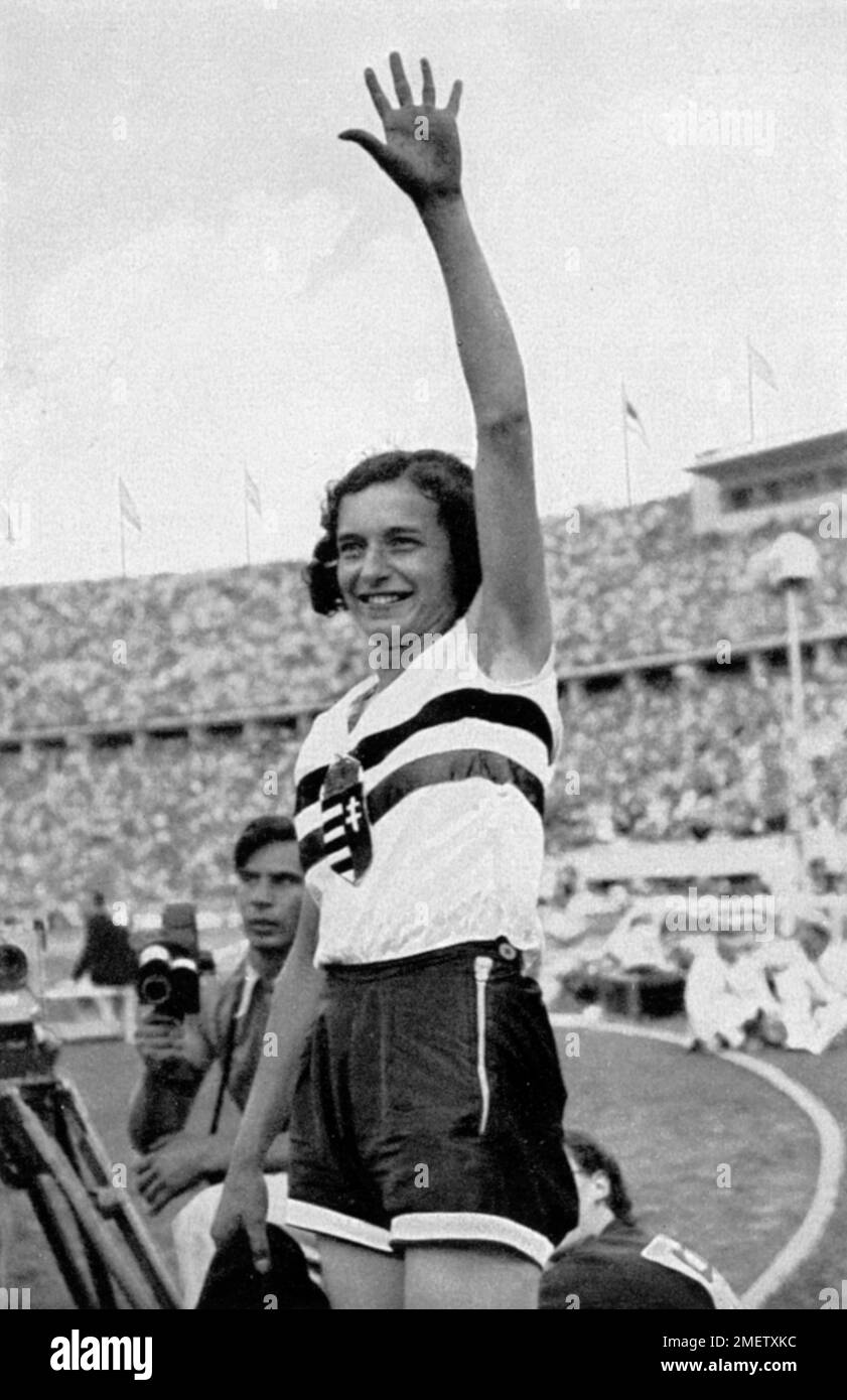 Ibolya Czak from Hungary won the gold medal in the high jump, Olympic ...