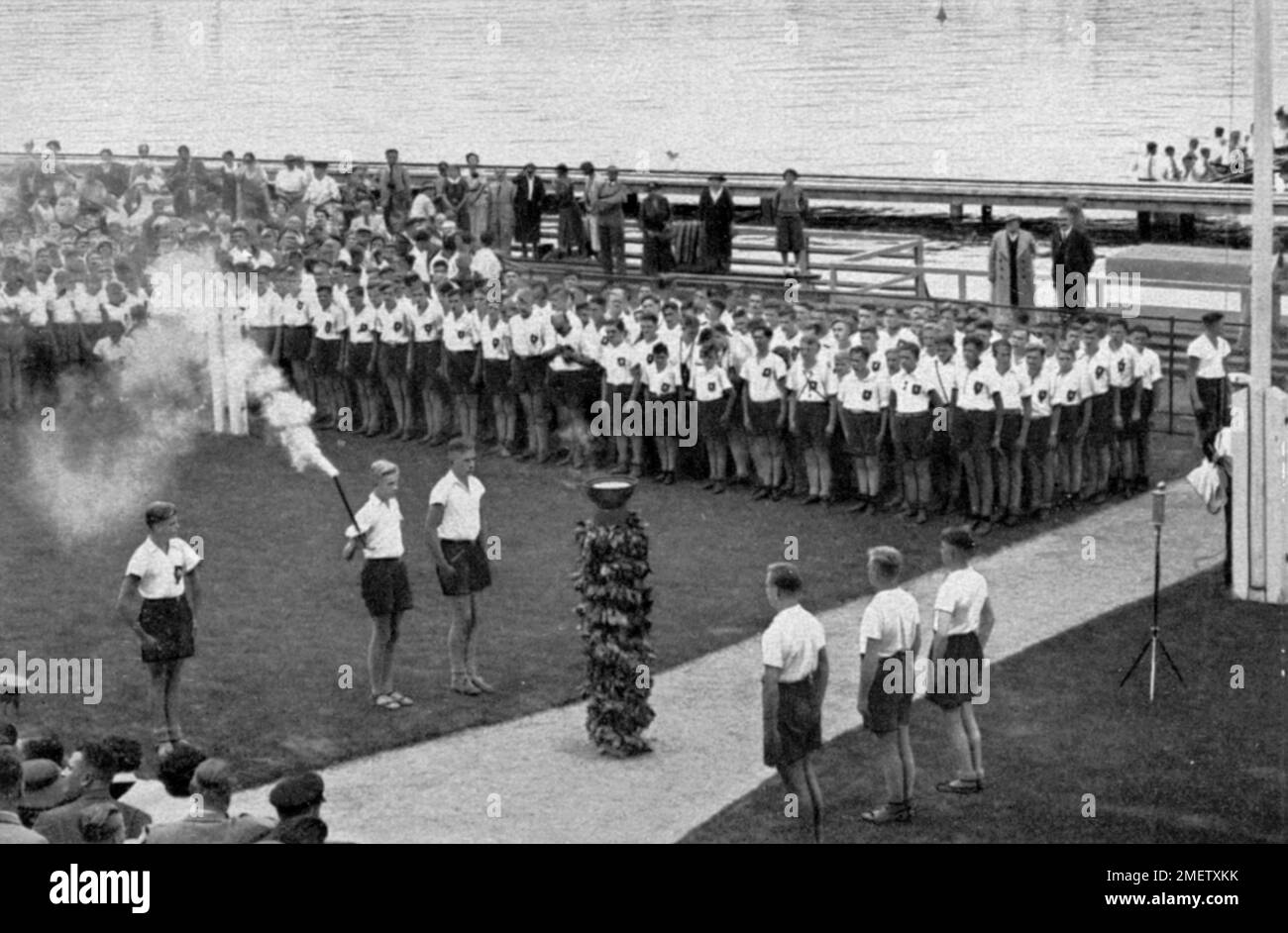 A torch relay transmitted the Olympic flame to Gruenau, the ...