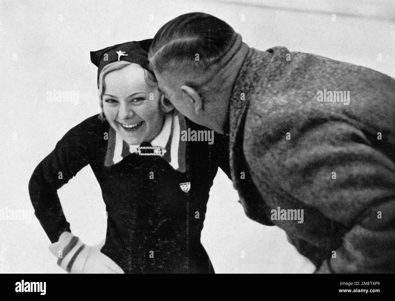 Ice figure skating, Olympic champion Sonja Heine, Norway, laughing ...