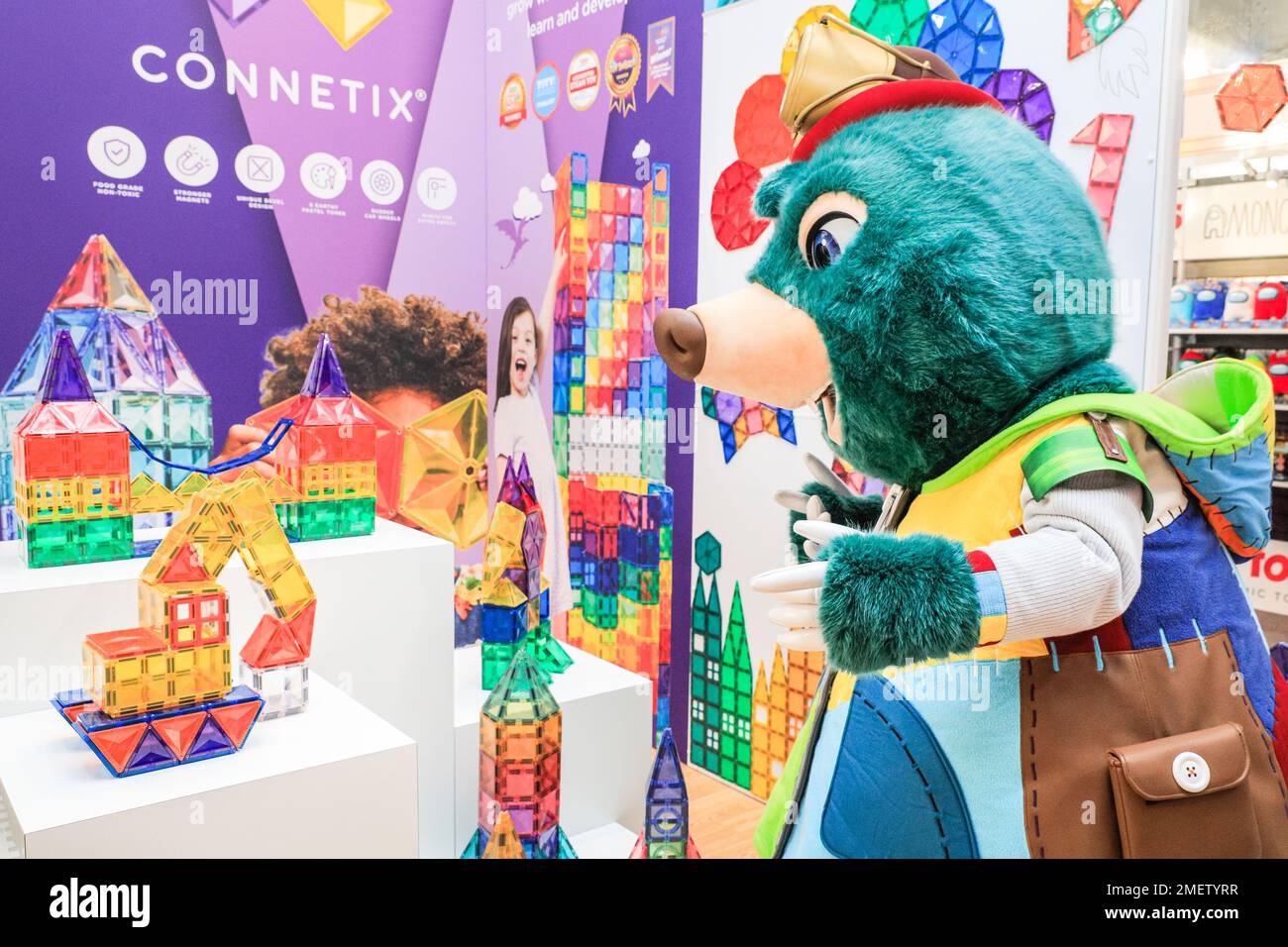 London, UK. 24th Jan, 2023. A Master Moley character poses with ...