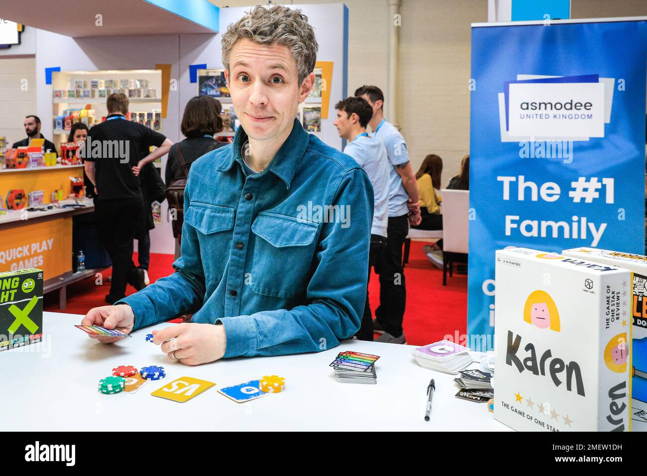 London, UK. 24th Jan, 2023. TV presenter Matt Edmondson plays a game at ...