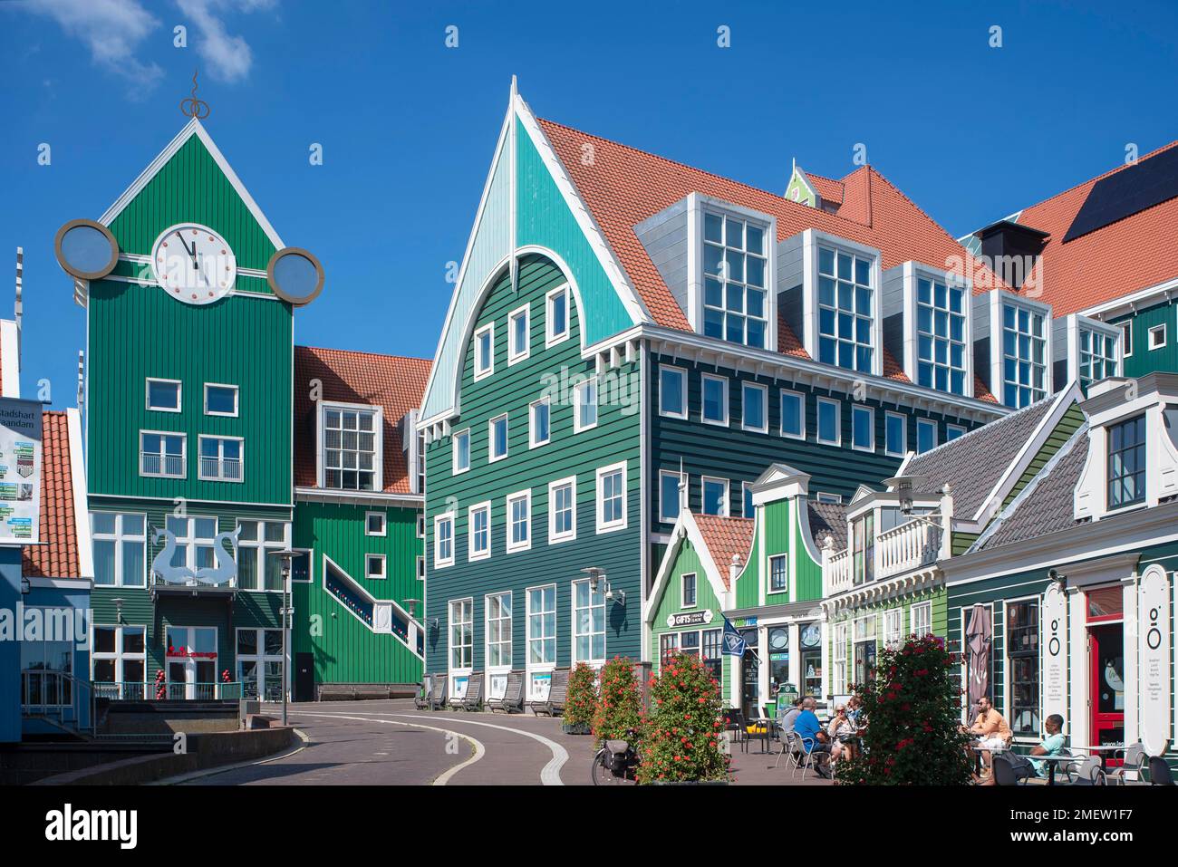 Modern architecture in the city centre with city hall and clock tower ...