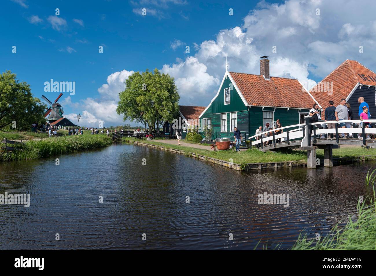 Rural scene in the Zaanse Schans open-air museum, Zaandam, North ...