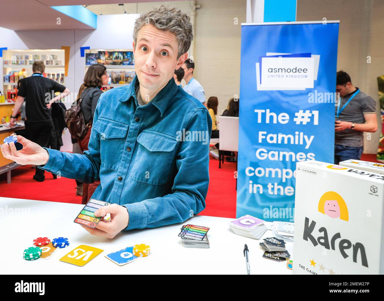 London, UK. 24th Jan, 2023. TV presenter Matt Edmondson plays a game at ...