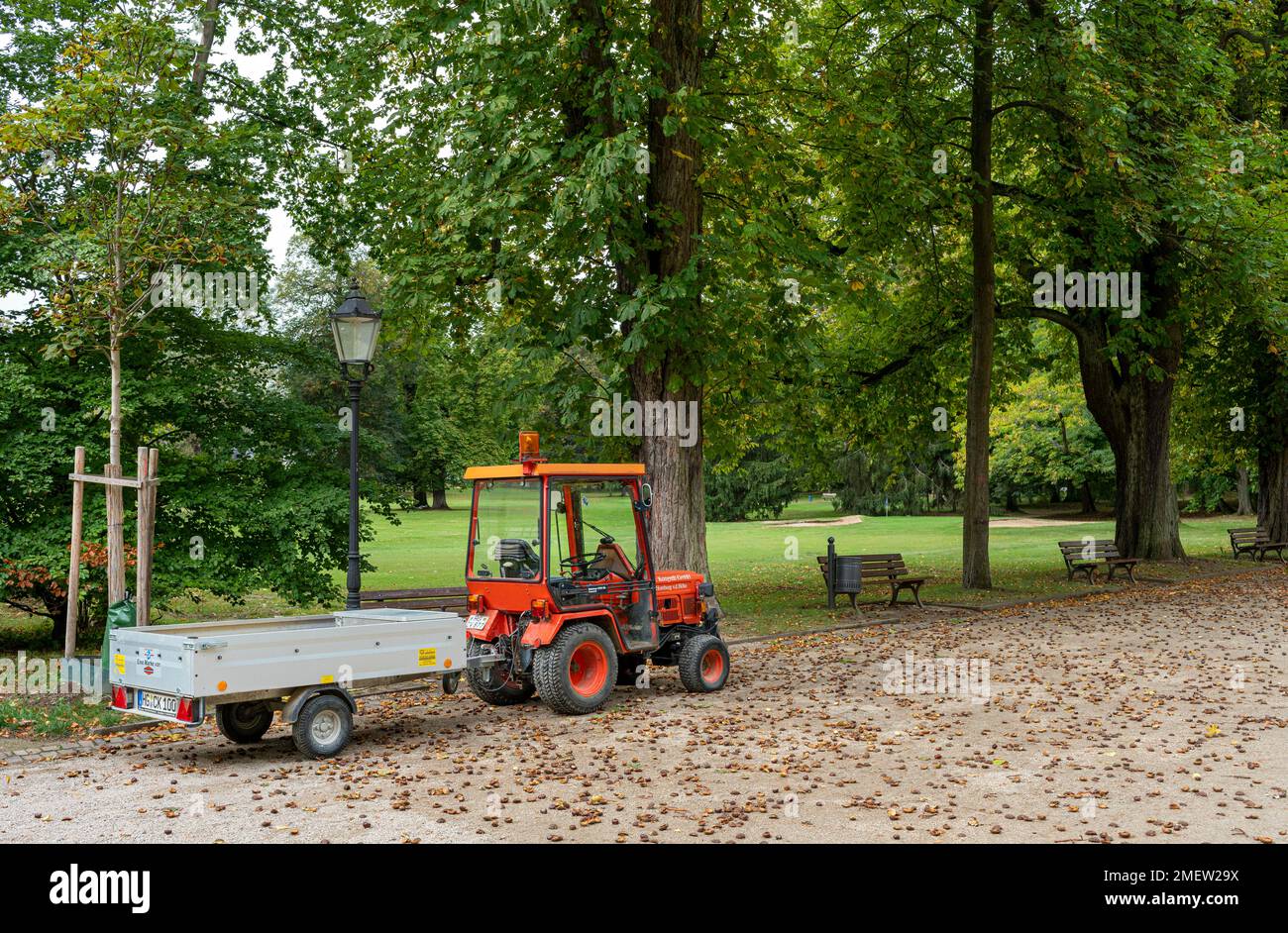 Vehicle from the horticultural office in the spa gardens of Bad Homburg ...