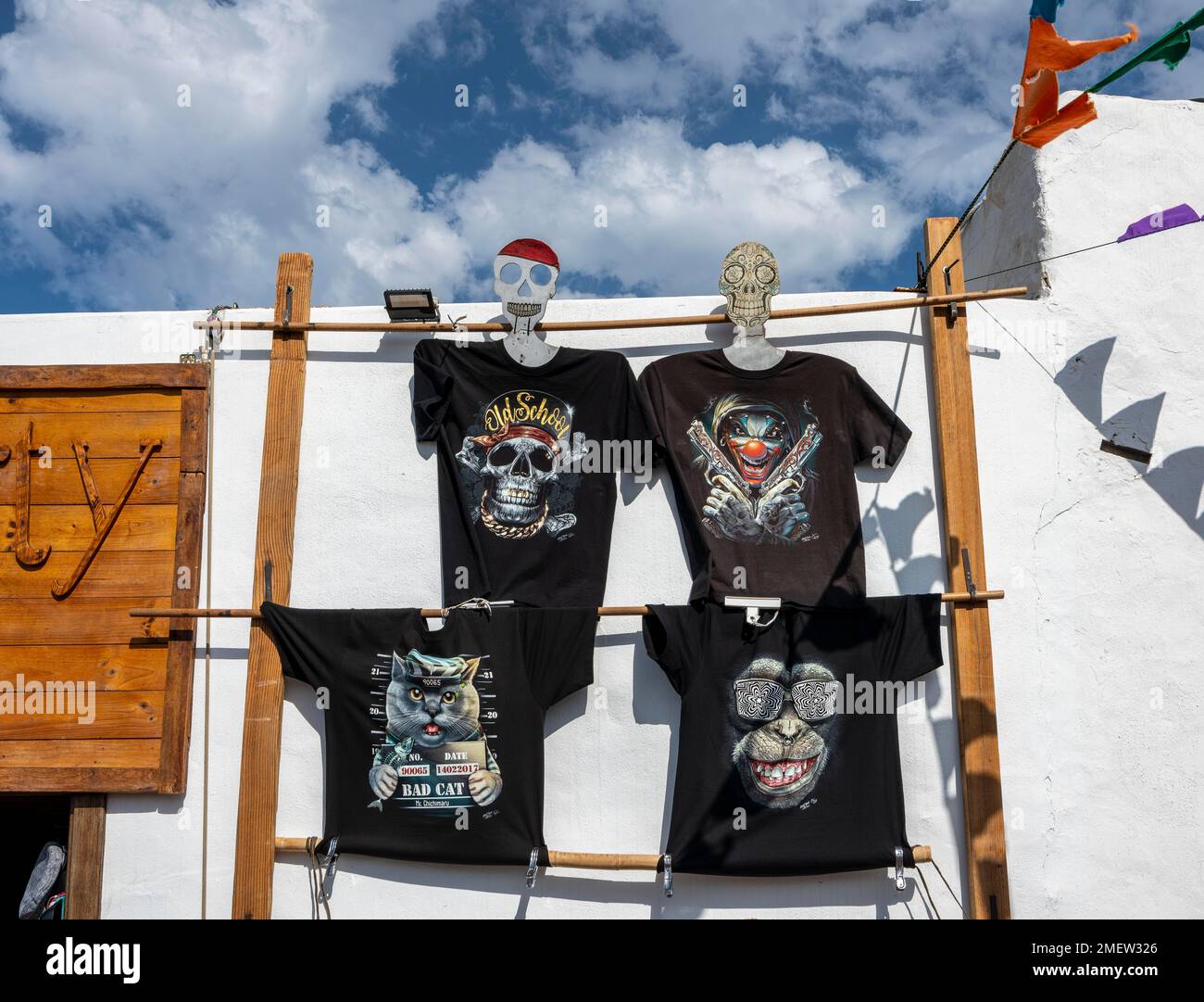 Sunday market and old town of Teguise, former capital, Lanzarote ...