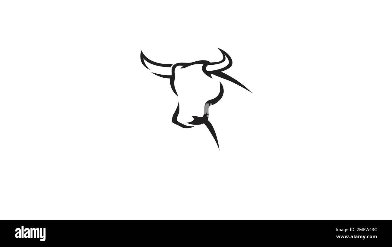 Creative Bull Head Horn Logo Design Vector Symbol Icon Illustration ...
