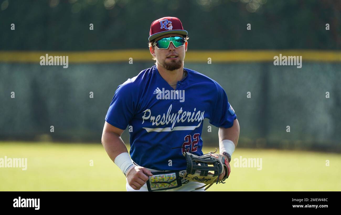 Presbyterian's Ryan Ouzts runs across the field before an NCAA college ...