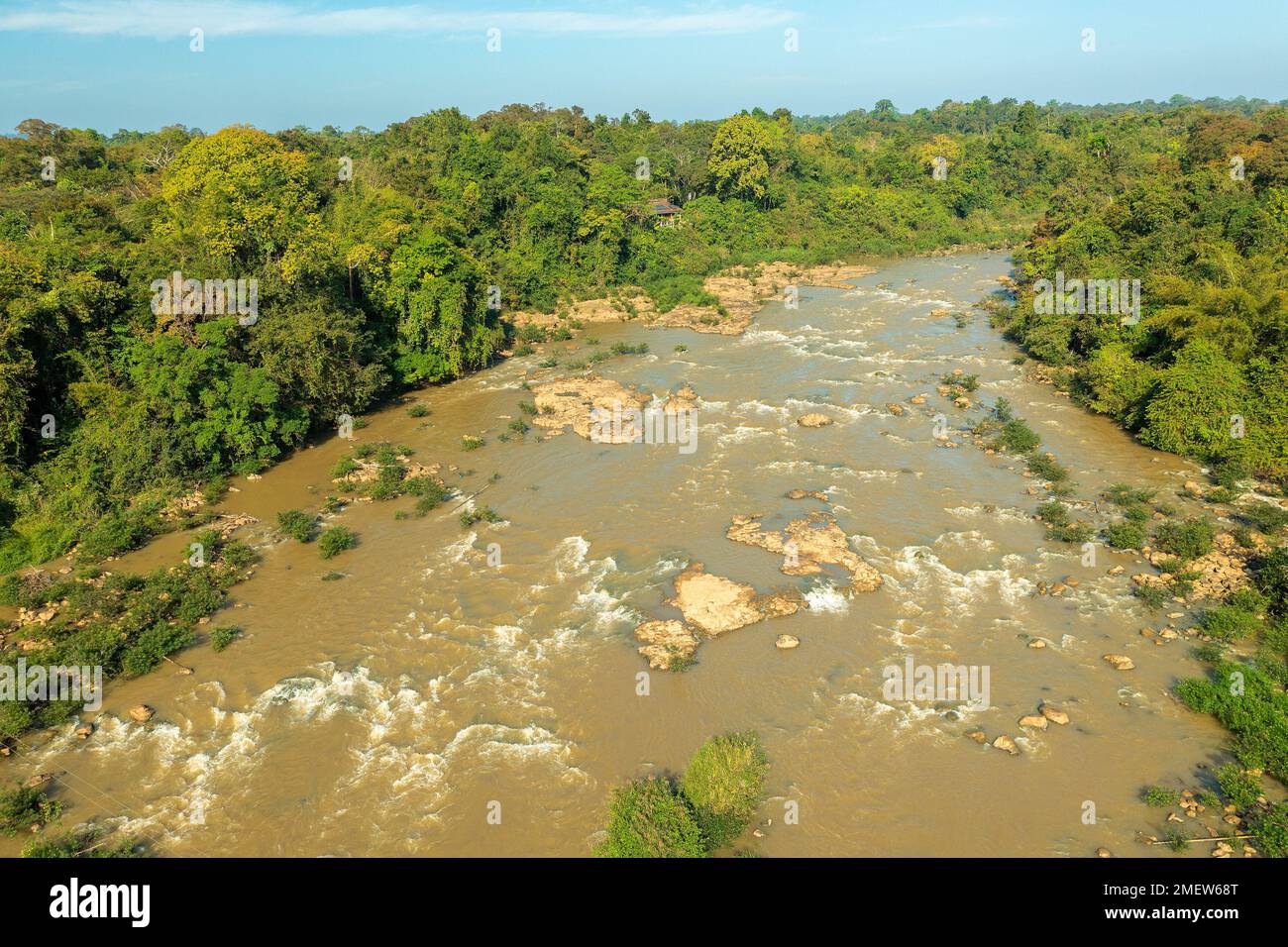 Aerial view of the rapids on the Song Dong Nai River in Cat Tien ...