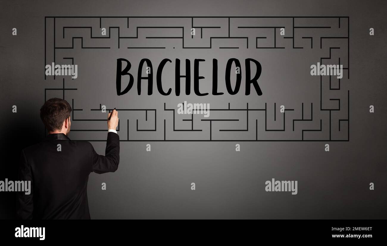 businessman drawing maze concept Stock Photo - Alamy