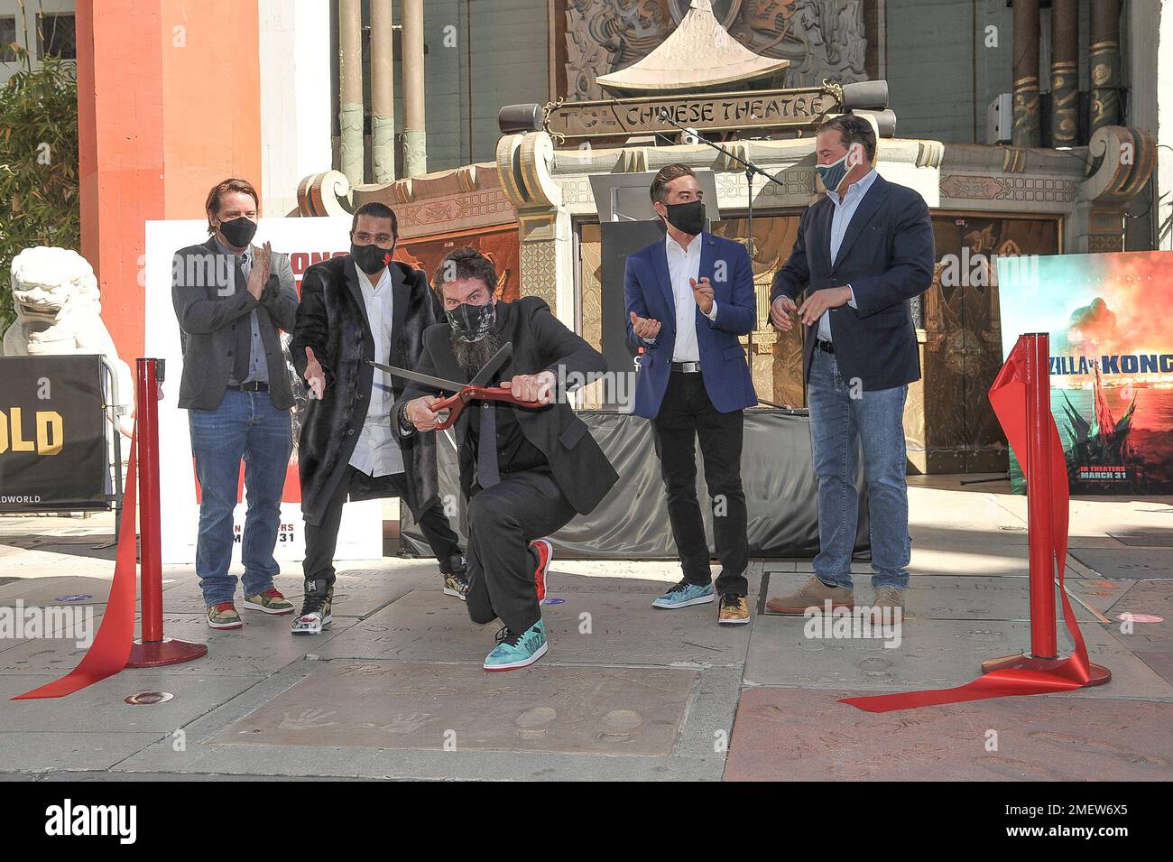 Gareth Edwards, from left, Jordan Vogt-Roberts, Adam Wingard, Michael ...