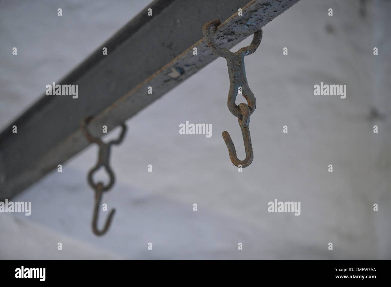 Gallows hook of the execution site, Ploetzensee Memorial, Huettigpfad ...