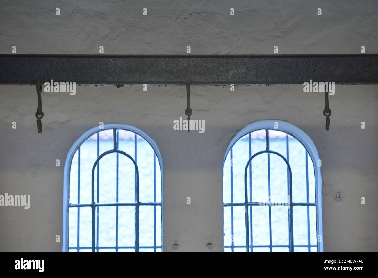 Gallows hook of the execution site, Ploetzensee Memorial, Huettigpfad ...
