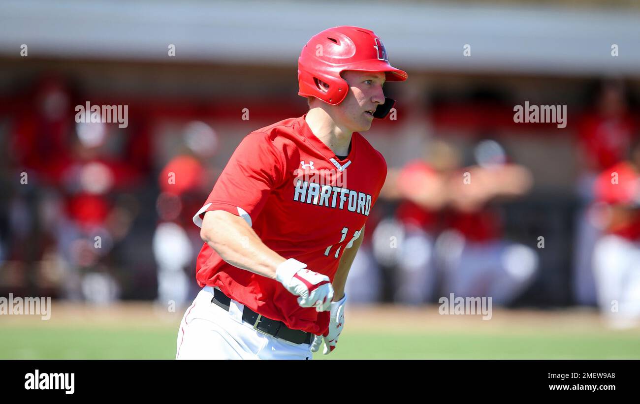 Hartford's DrewDeMartino (11) during an NCAA baseball game against NJIT ...