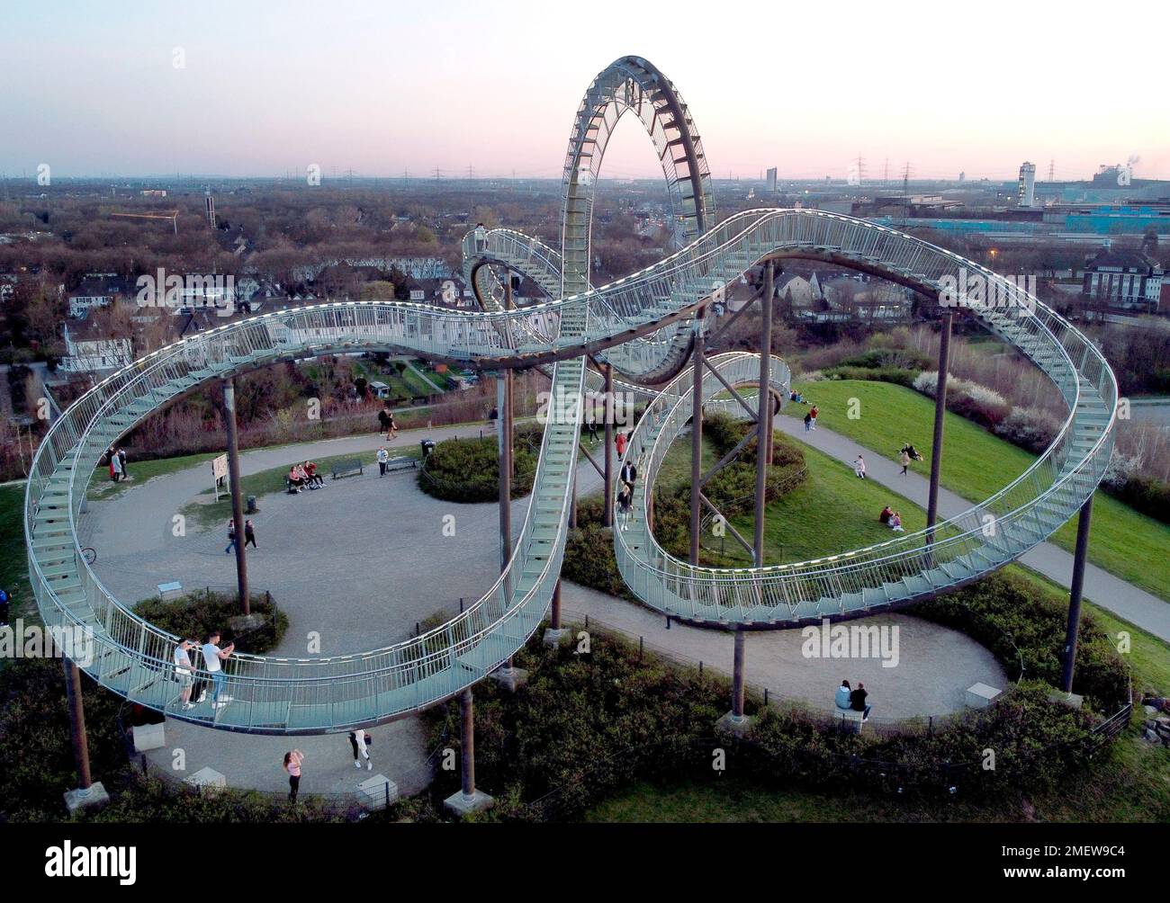 People take pictures of the 'Tiger and Turtle - Magic Mountain' roller ...