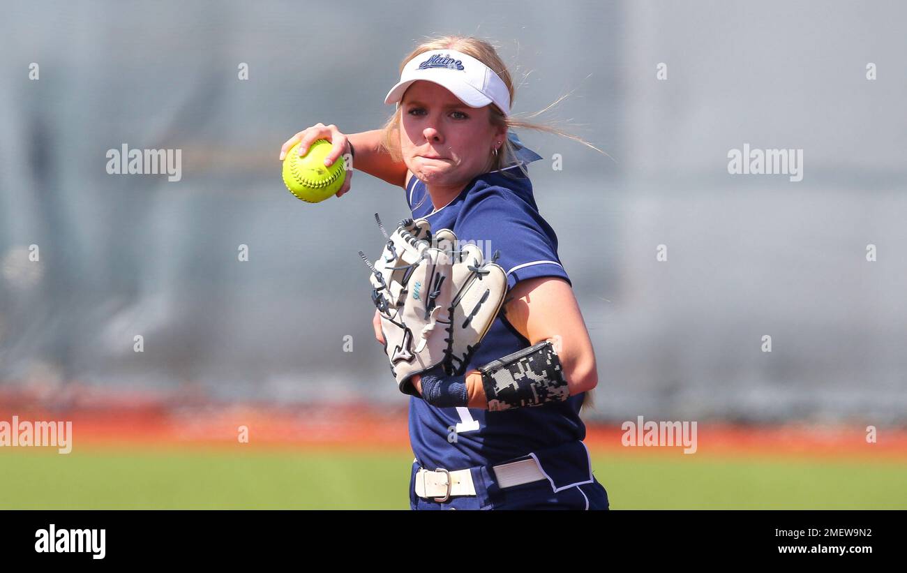 Maine's Grace McGouldrick (1) during an NCAA softball game against ...