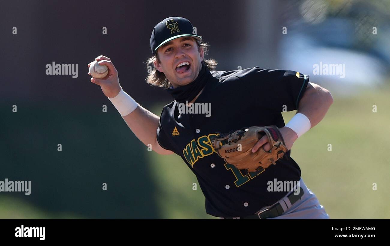 George Mason's Peter Nielsen during an NCAA baseball game on Friday ...