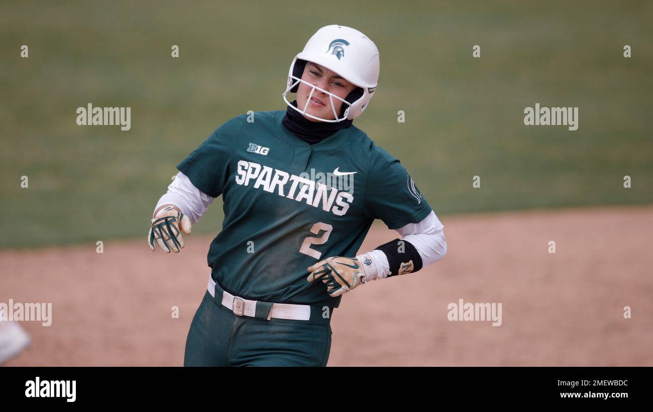 Michigan State's Jenae Wash plays during an NCAA softball game on ...