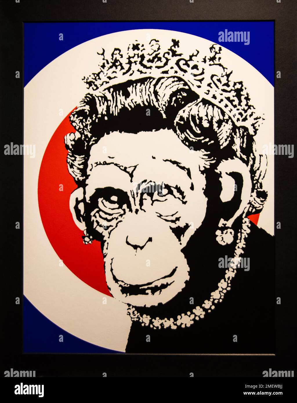 Monkey Queen, spoetic view of the British monarchy, 2003, Banksy ...