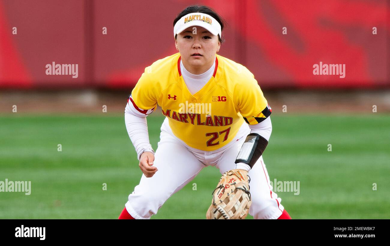 Taylor Okada (27) of the Maryland Terrapins during an NCAA softball ...