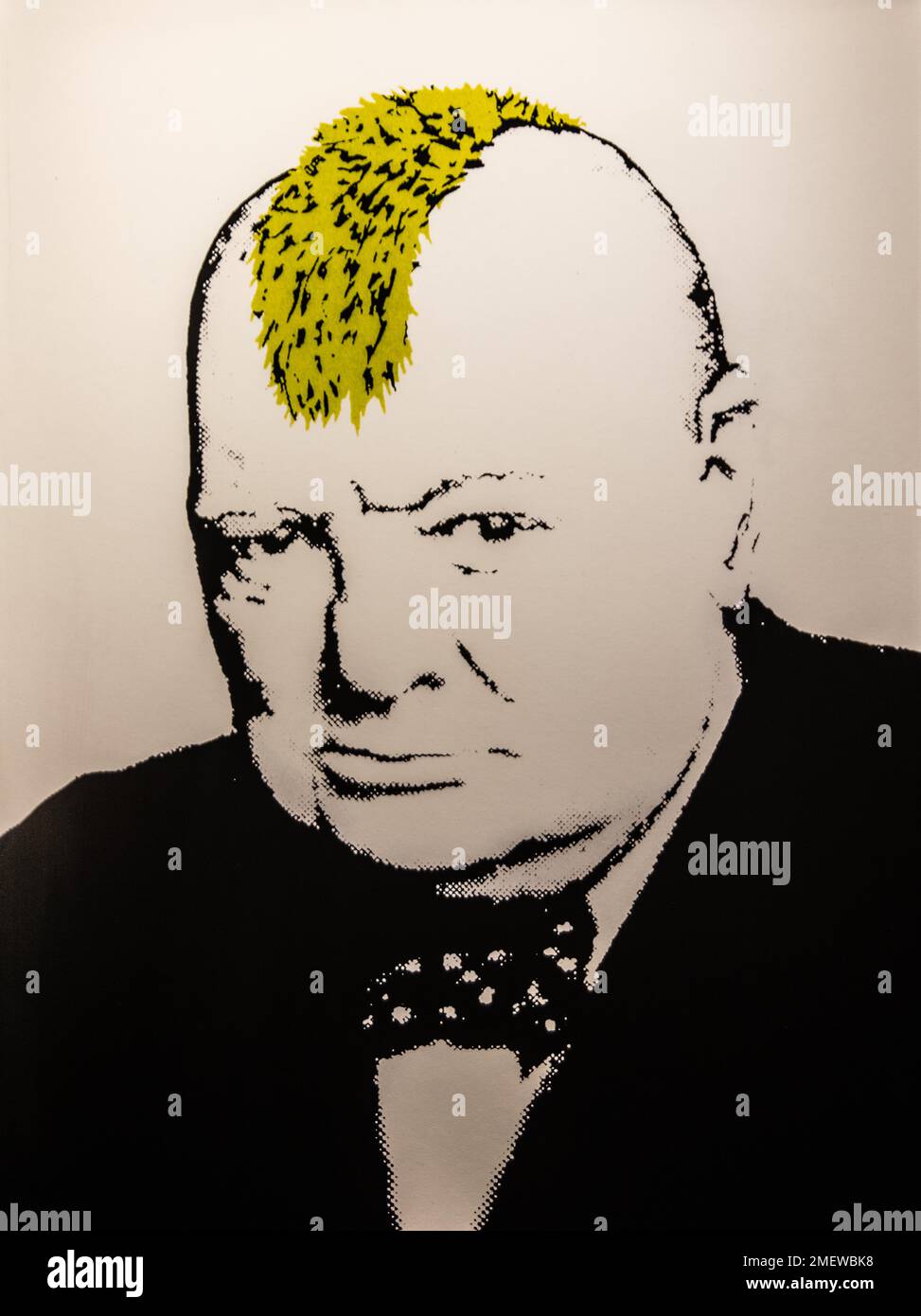 Turf War, image of Churchill as a punk icon with green turf on his head ...