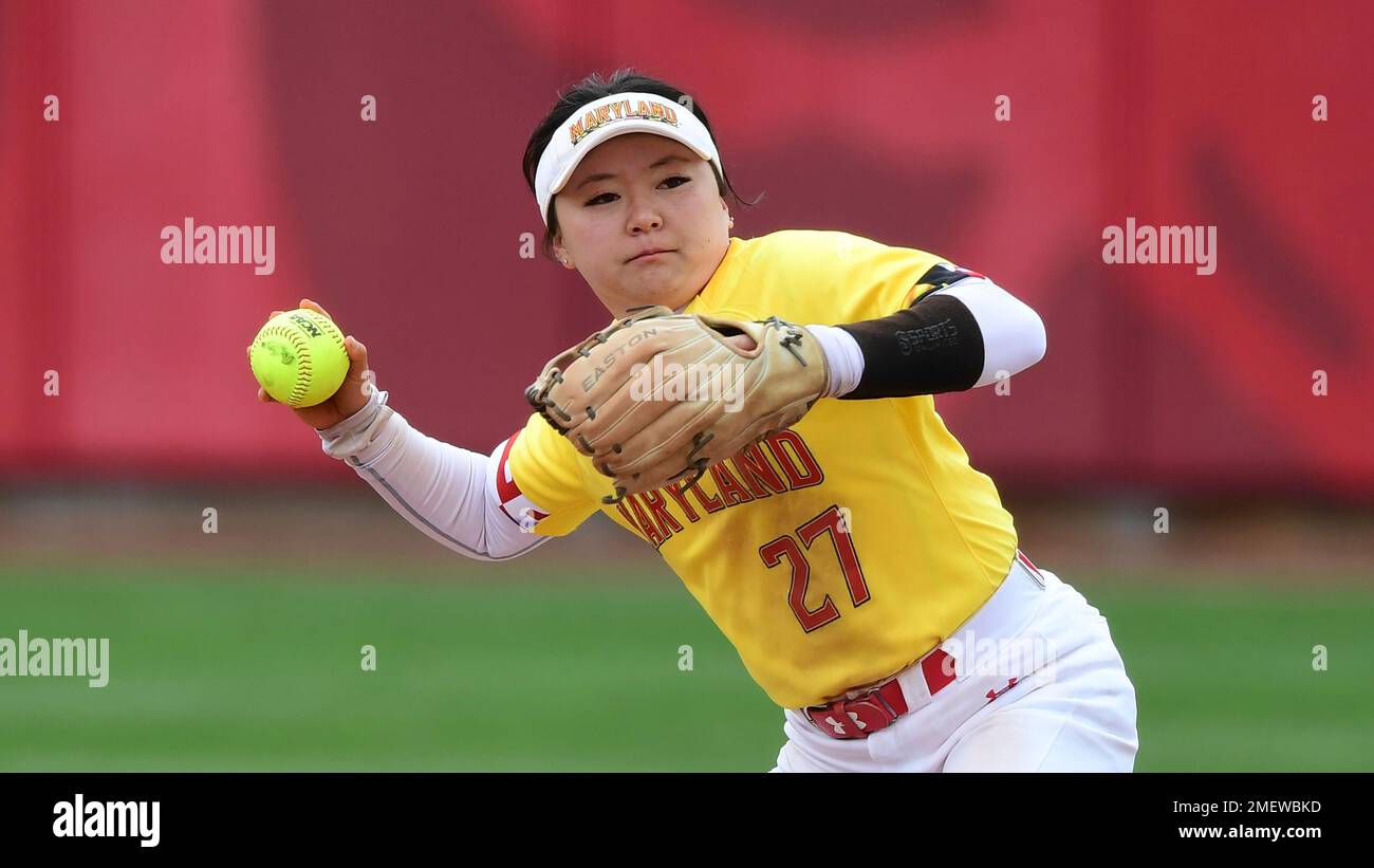 Taylor Okada (27) of the Maryland Terrapins during an NCAA softball ...