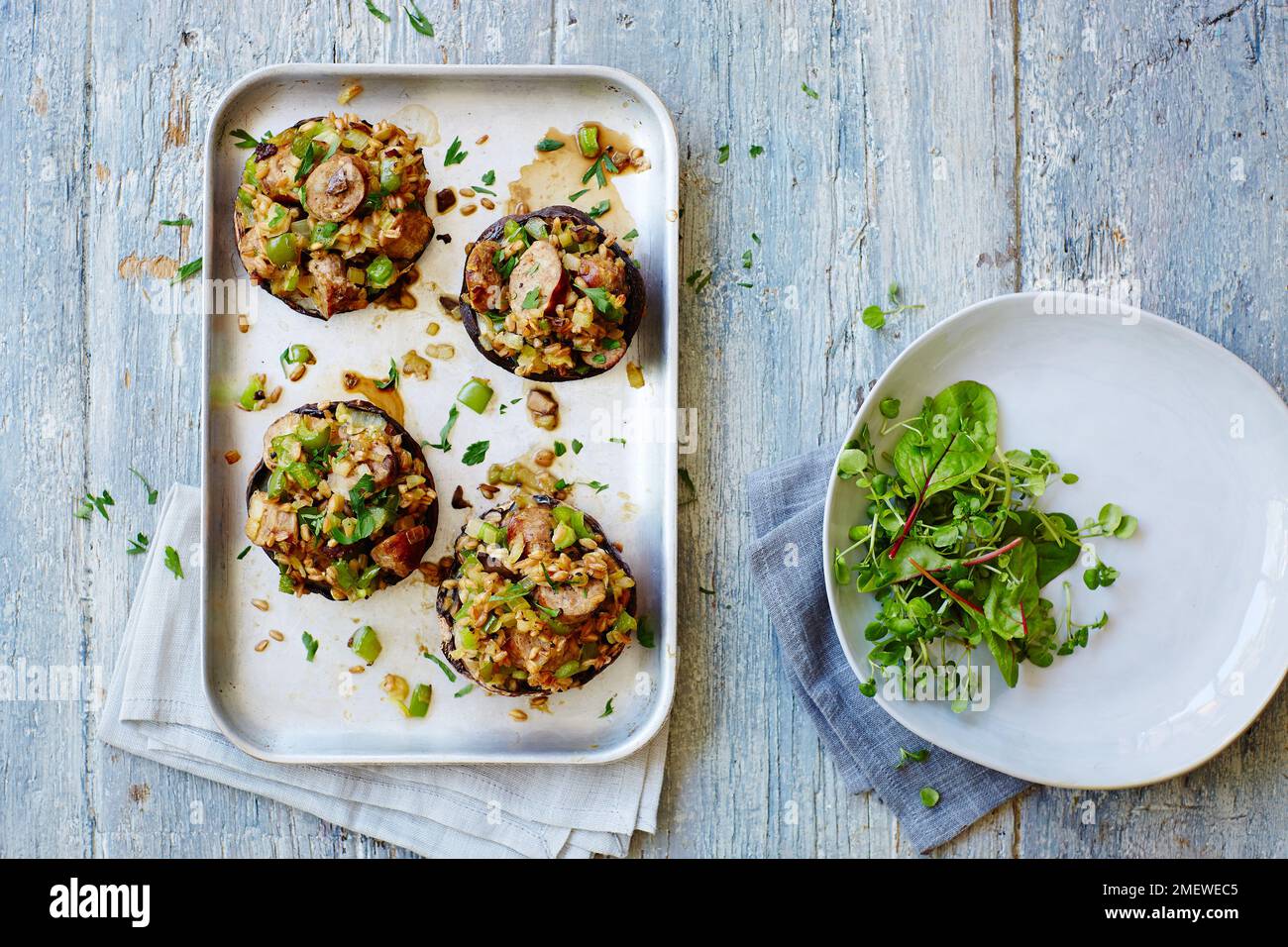 Stuffed Portabello Mushrooms Stock Photo - Alamy
