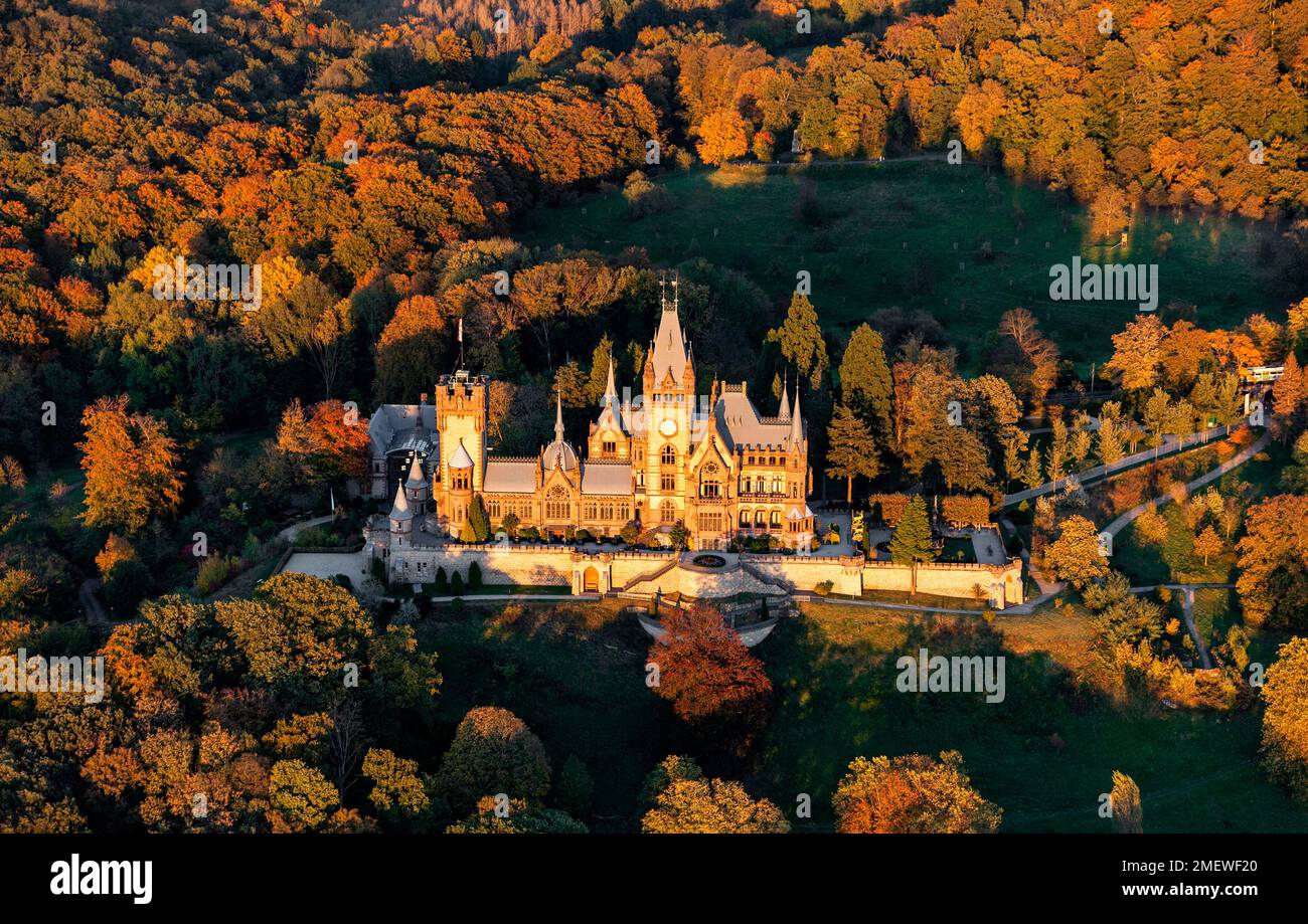 Drachenburg Castle from 1884, former private villa of the financial ...