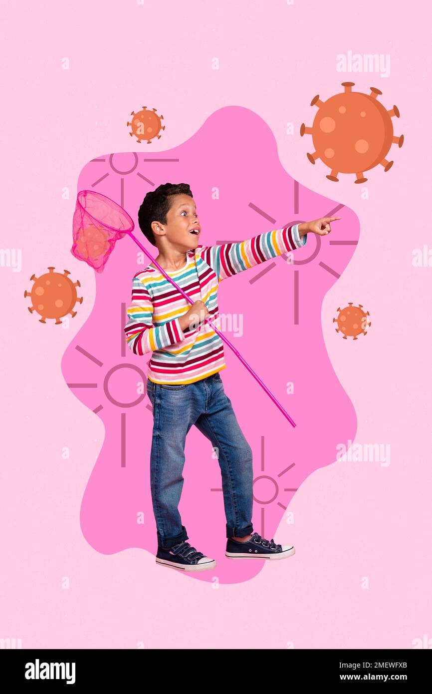 Exclusive picture sketch collage image of funny happy small boy having ...