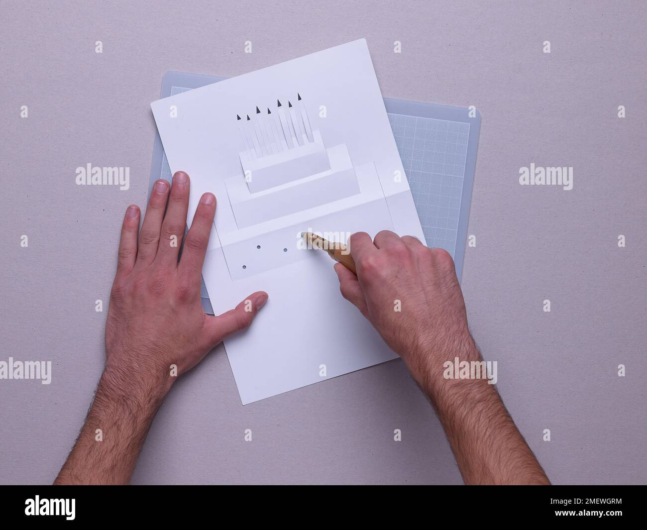 Steps to make a handmade 3d card Stock Photo - Alamy