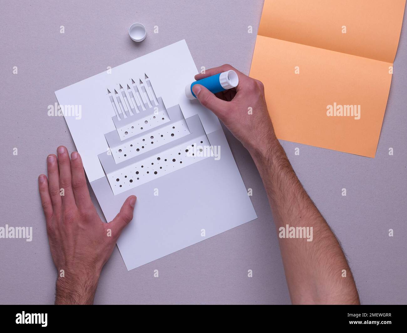 Steps to make a handmade 3d card Stock Photo - Alamy