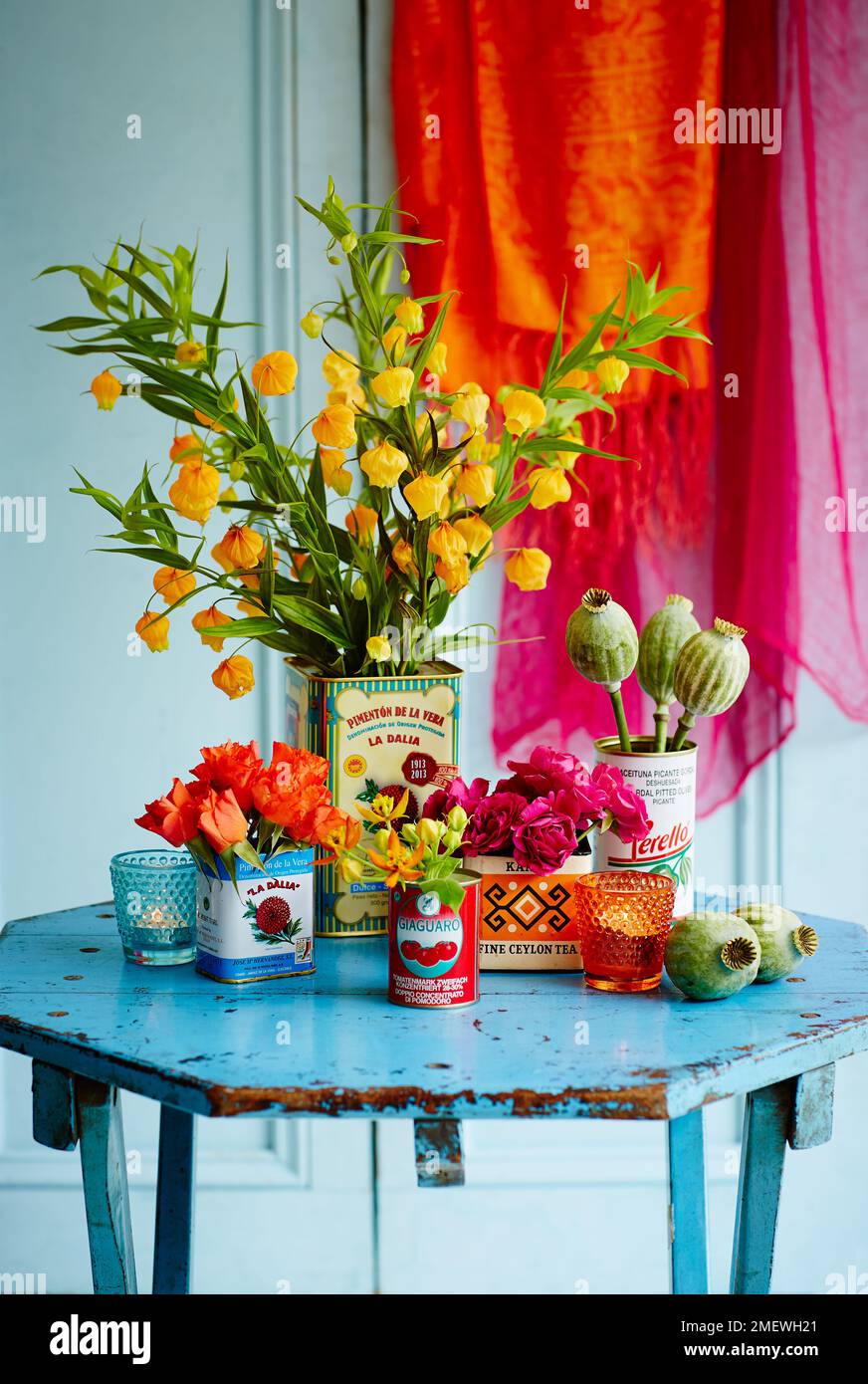 Bohemian wedding flower detail Stock Photo - Alamy