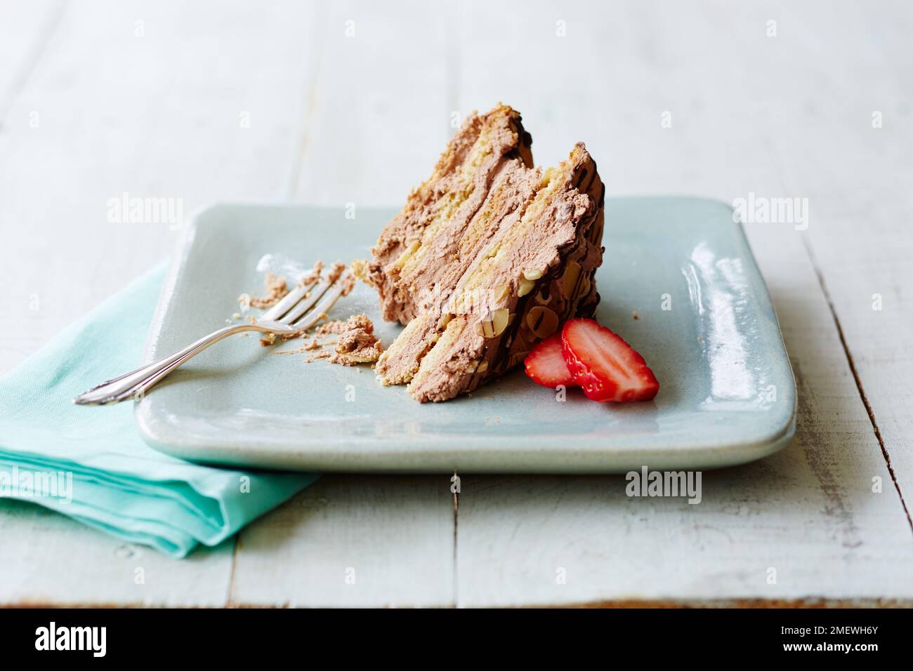Chocolate and almond ice box cake Stock Photo - Alamy