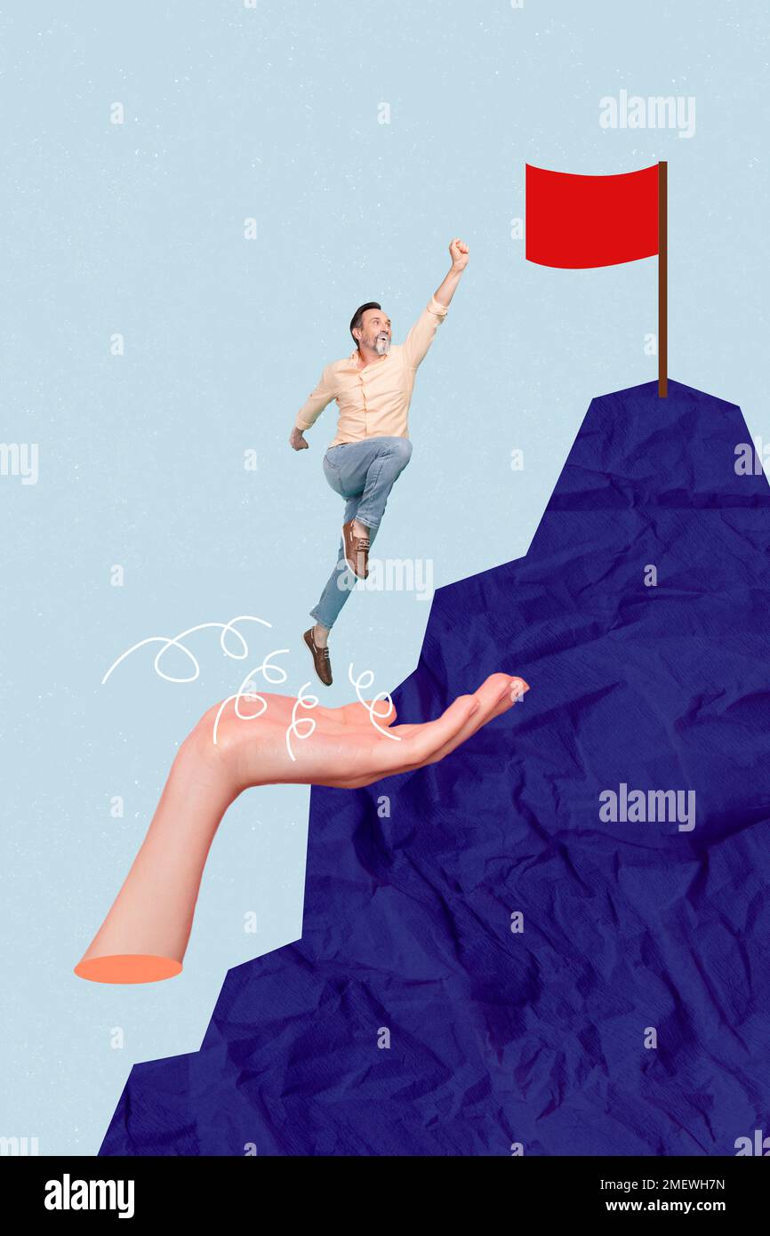 Creative 3d photo artwork graphics collage painting of purposeful guy ...