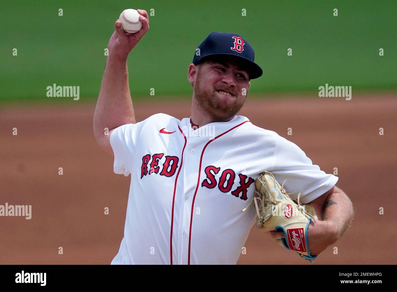 Boston Red Sox pitchers Josh Winckowski works in the first inning of a ...