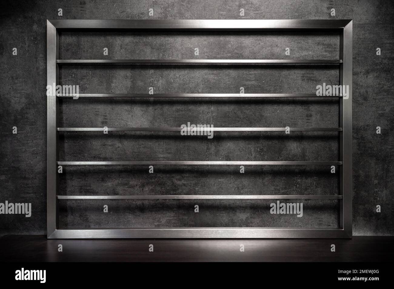 stainless steel railings on a dark background Stock Photo - Alamy