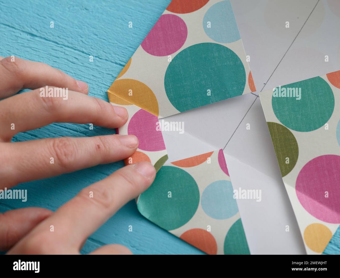 Paper Craft. DIY Envelope Step 7 Stock Photo - Alamy