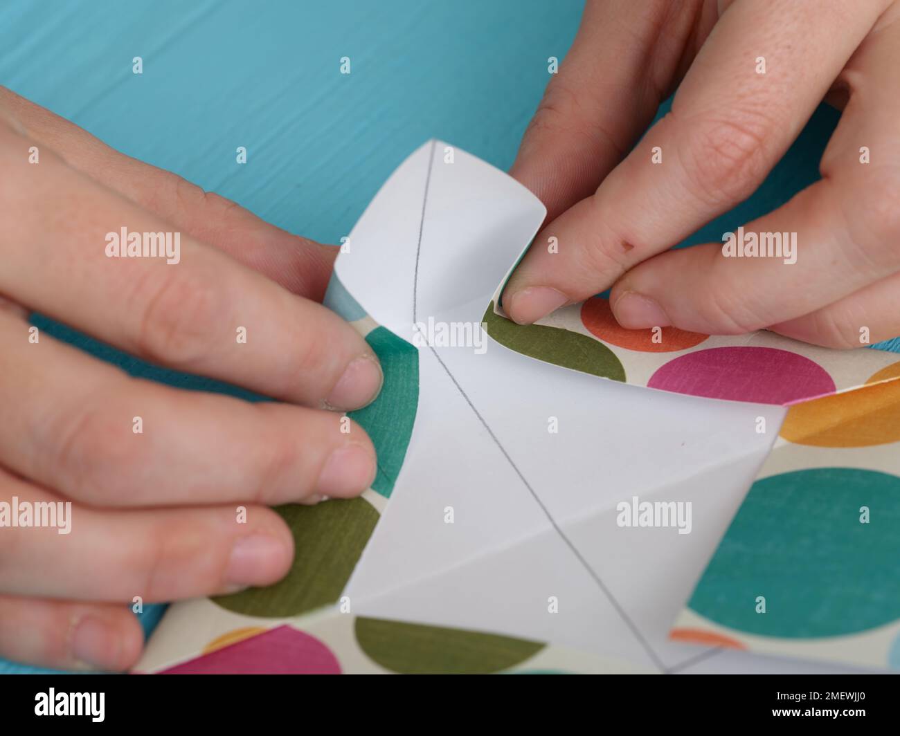 Paper Craft. DIY Envelope Step 8 Stock Photo - Alamy
