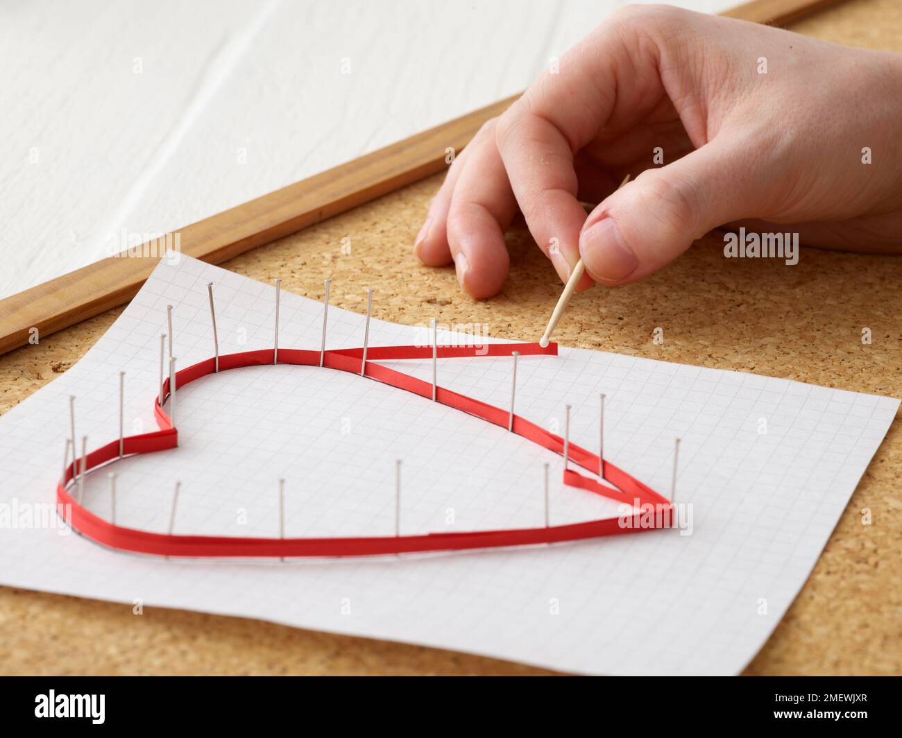 Paper Craft. DIY Quilling Heart Card Step 3 Stock Photo - Alamy