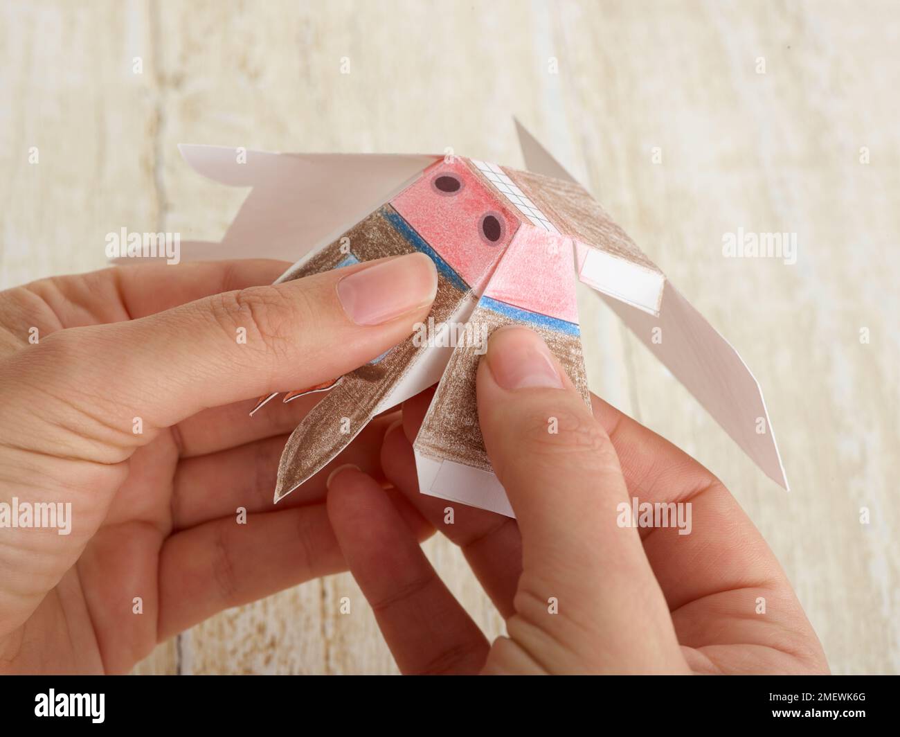 Paper Craft. DIY Finger Puppets Step 6 Stock Photo - Alamy