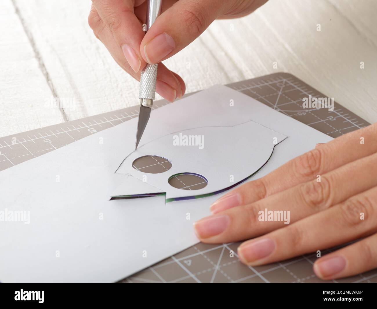 Paper Craft. DIY Paper Mobile Step 3 Stock Photo - Alamy